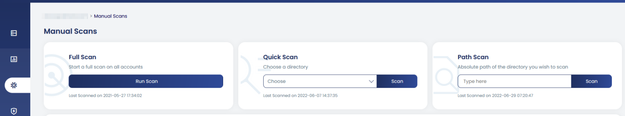 Start manual files scan | OPSSHIELD