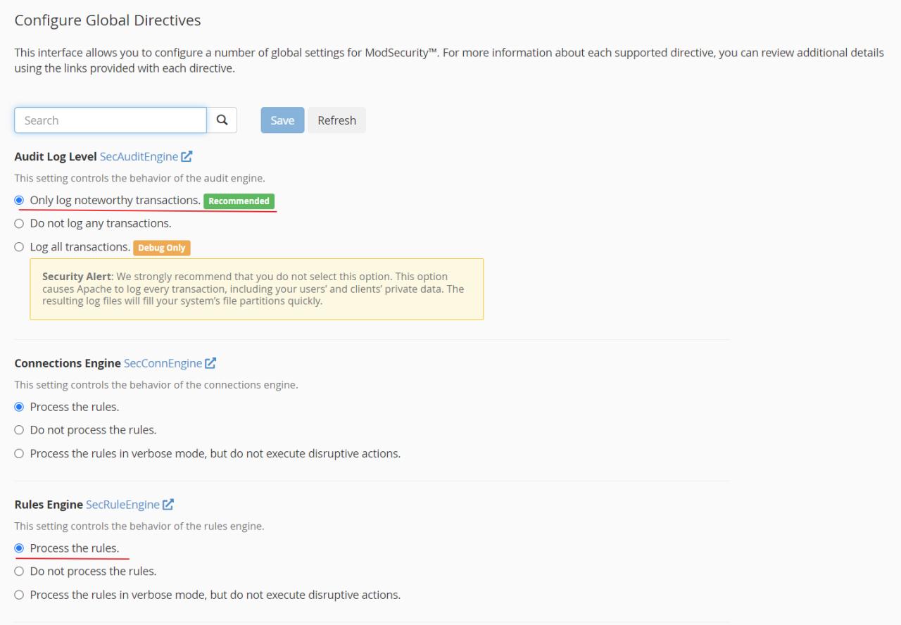 cPGuard WAF required settings and depencies | OPSSHIELD