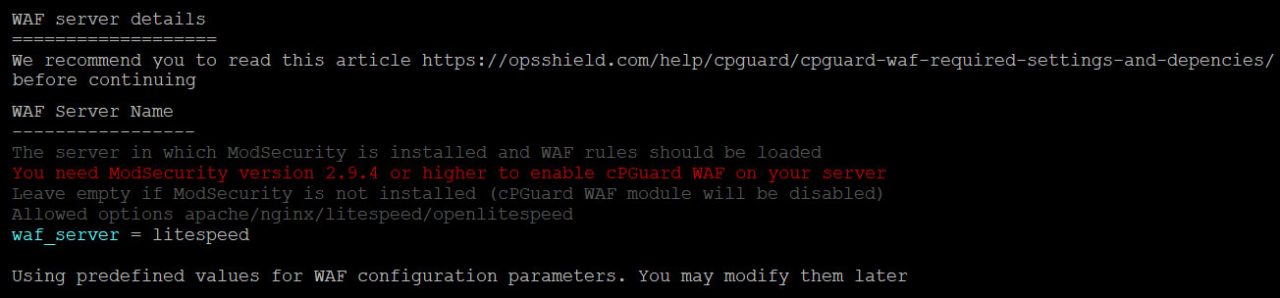 Installing cPGuard on Enhance panel | OPSSHIELD